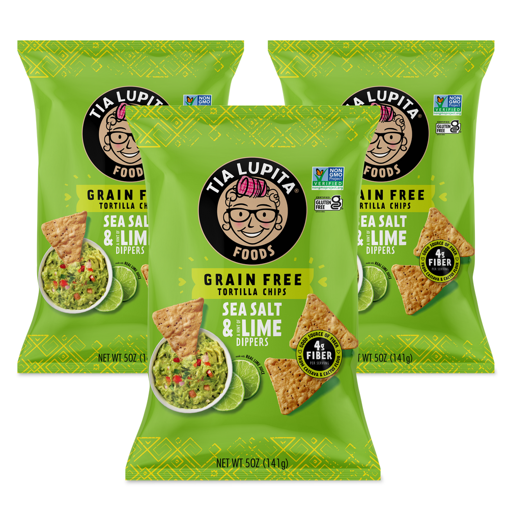 Sea Salt & Lime Grain-Free Tortilla Chips (3-pack) | Tia Lupita Foods
